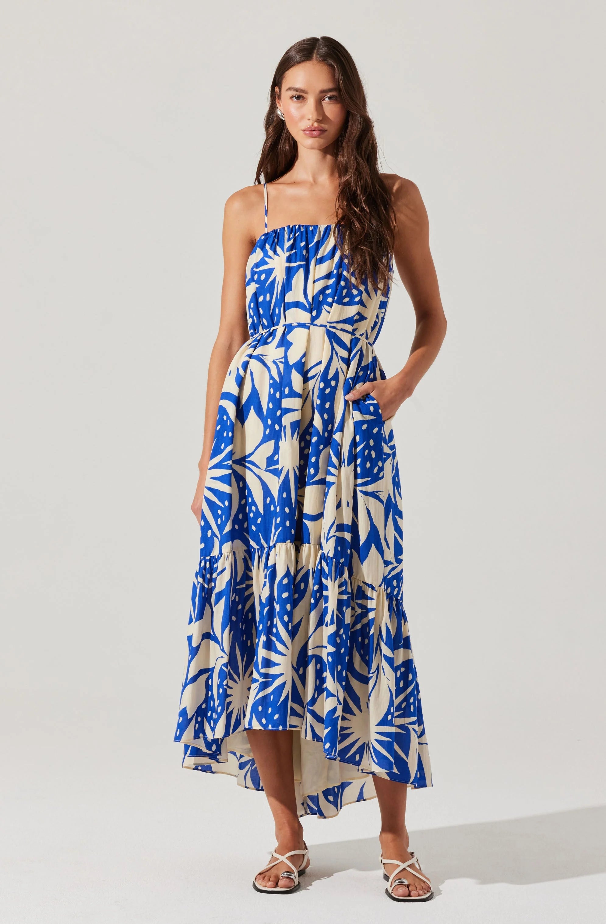 Sarina Maxi Dress - Blue Tropical